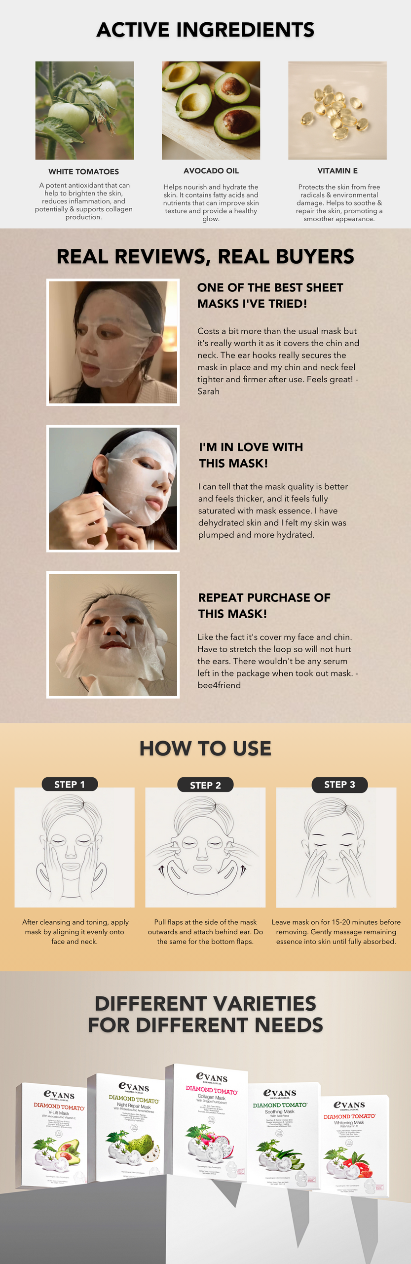 Diamond Tomato® V-Lift Mask with Avocado and Vitamin E – Evans Dermalogical